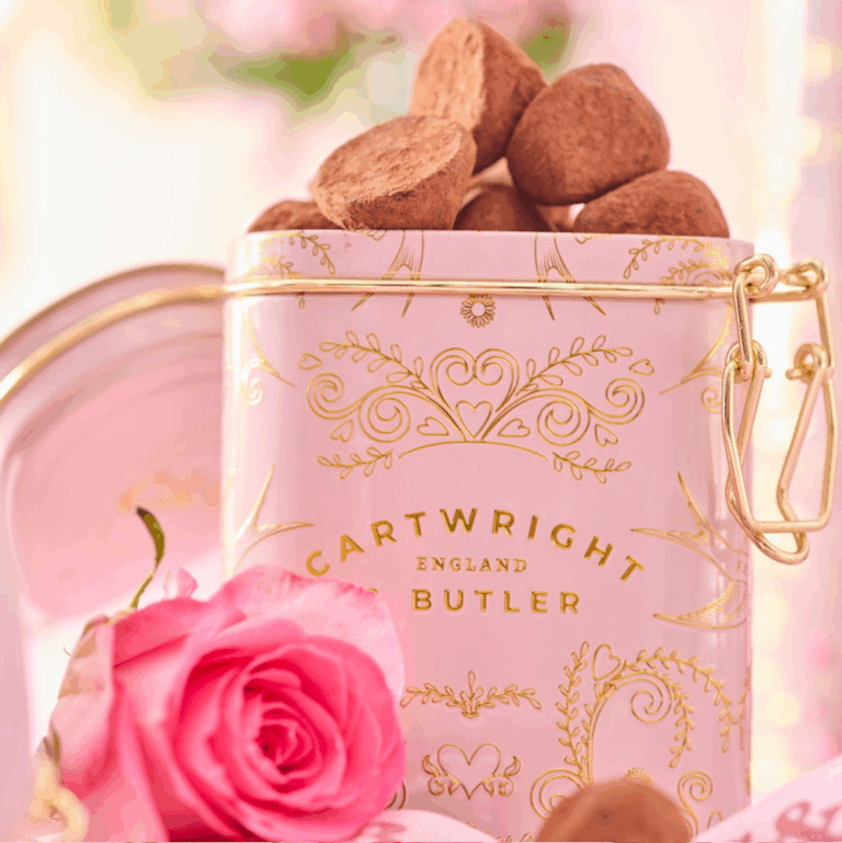 Cartwright & Butler Truffles In A Heart Tin - Not Another Bunch of Flowers
